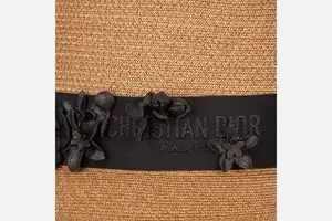 Dior Boater Hat With Floral Embellishments
