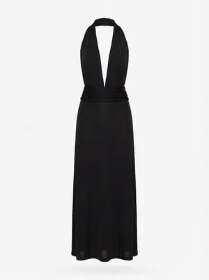 AYA MUSE Zirra V-neck Midi Dress - Black
