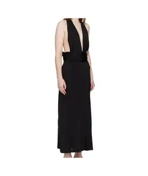 AYA MUSE Zirra V-neck Midi Dress - Black