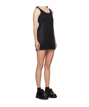 We11Done Off-shoulder Dress With Front Logo Hardware