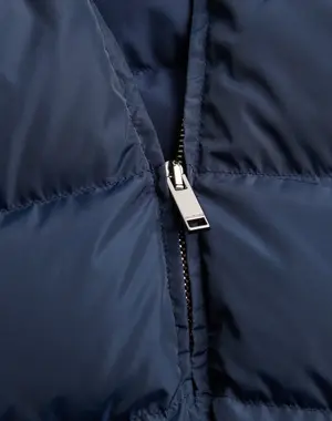 Valentino Garavani Zip-up Hooded Down Jacket With Vlogo Patch - Blue