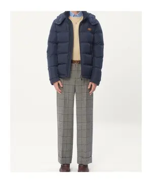 Valentino Garavani Zip-up Hooded Down Jacket With Vlogo Patch - Blue