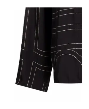 TOTEME Embroidered Monogram Shirt - Black
