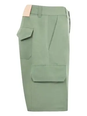 Loewe Logo Patch Cargo Shorts - Green