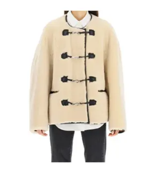 TOTEME Teddy Shearling Clasp Buttoned Coat