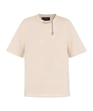 Sportmax Chain-embellished Crewneck T-shirt - Cream