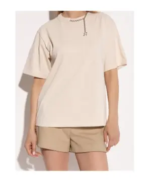 Sportmax Chain-embellished Crewneck T-shirt - Cream