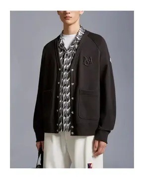 Moncler Embroidered Monogram Cardigan - Black