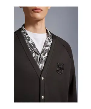 Moncler Embroidered Monogram Cardigan - Black