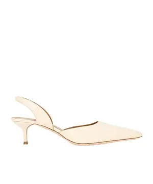 Staud Sebastian Pointed Toe Slingback High Heel Sandals - Beige
