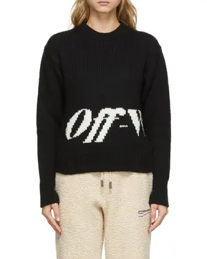 Off-White Logo Intarsia Knitted Jumper