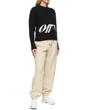 Off-White Logo Intarsia Knitted Jumper