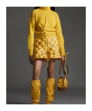 Moncler Ribbed Turtleneck Pullover With Lace-up Detail