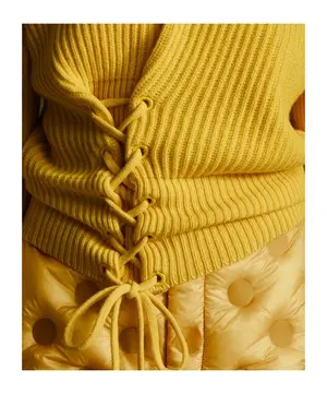 Moncler Ribbed Turtleneck Pullover With Lace-up Detail