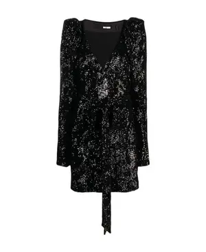 ROTATE BY BIRGER CHRISTENSEN Sequin-embellished Tulle Wrap Minidress