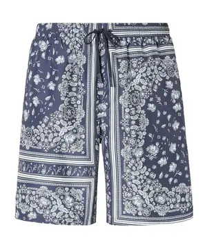 Fendi Printed Nylon Swim Shorts - Blue