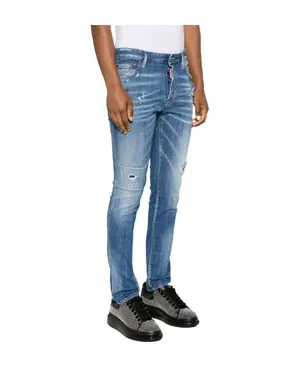 Dsquared2 Cool Guy Distressed Mid Rise Jeans - Blue