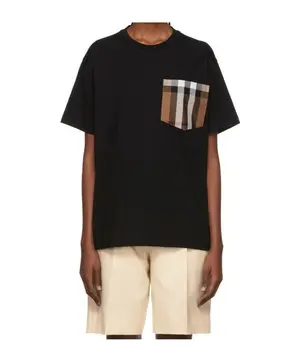 Burberry Carrick Check Pocket T-shirt - Black