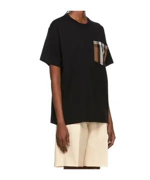 Burberry Carrick Check Pocket T-shirt - Black