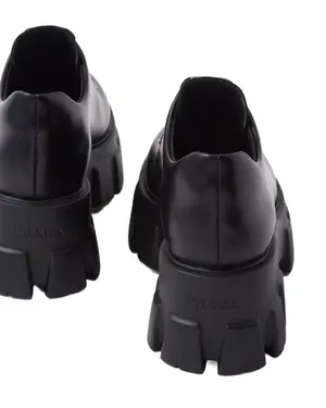 Prada Monolith Brushed Leather Lace-up Shoes