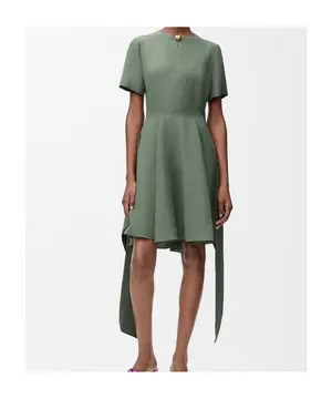 Loewe Pebble Embellished Keyhole Neck Dress - Green