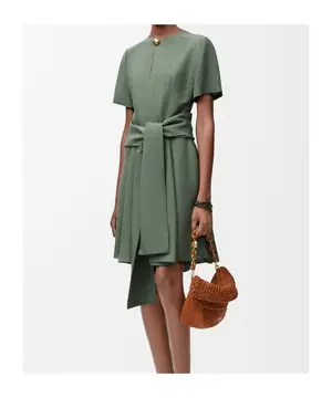 Loewe Pebble Embellished Keyhole Neck Dress - Green
