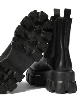 Prada Monolith Round-toe Chelsea Boots