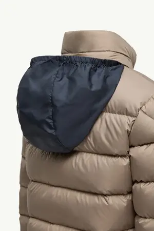 Moncler Bajan Down Jacket With Logo Detail - Light Brown