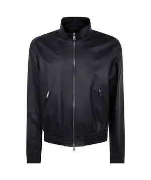 DESA 1972 Leather Bomber Jacket With Stand Collar
