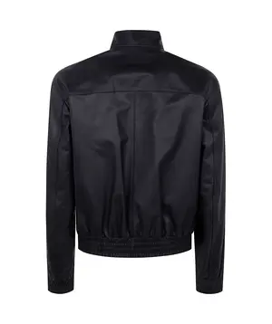 DESA 1972 Leather Bomber Jacket With Stand Collar