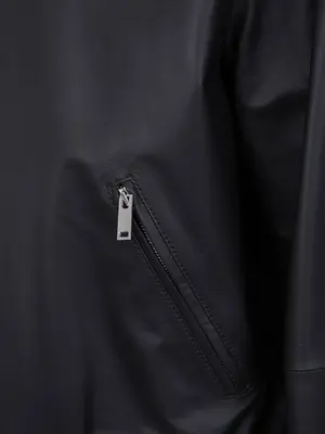 DESA 1972 Leather Bomber Jacket With Stand Collar