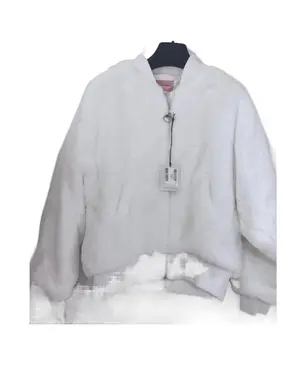 CHIARA FERRAGNI Faux Fur Bomber Jacket With Eye Motif