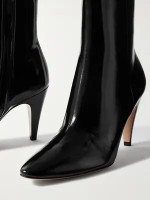 GIANVITO ROSSI 80mm Patent Leather Stiletto Boots