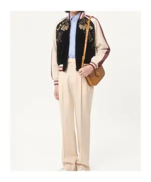 Valentino Garavani Embroidered Velour Bomber Jacket