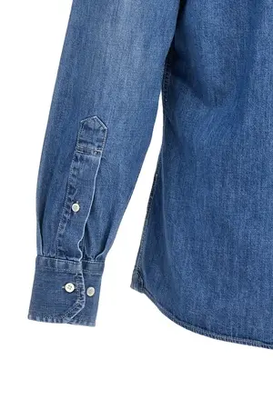 Brunello Cucinelli Button-up Straight Hem Denim Shirt