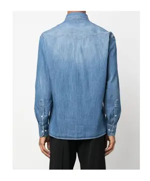 Brunello Cucinelli Button-up Straight Hem Denim Shirt