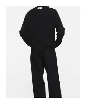 Acne Studios Logo Patch Crewneck Knit Sweater - Black