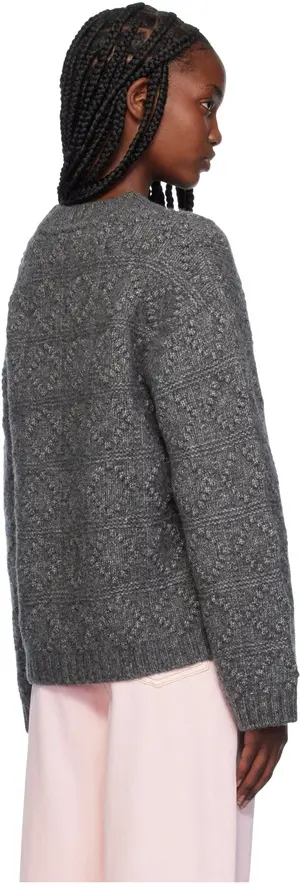 GANNI Bubble Jumper Knit Sweater - Grey