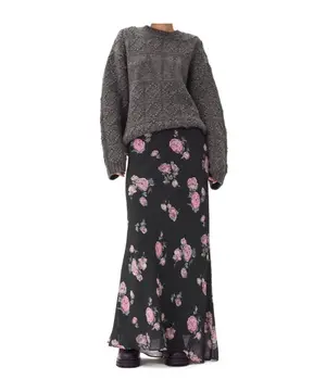 GANNI Bubble Jumper Knit Sweater - Grey