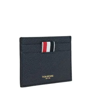 Thom Browne Logo Printed Striped Card Holder - Black