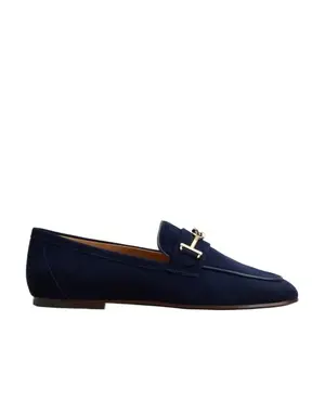 TOD'S Logo Plaque Almond Toe Loafers