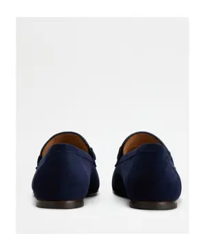 TOD'S Logo Plaque Almond Toe Loafers