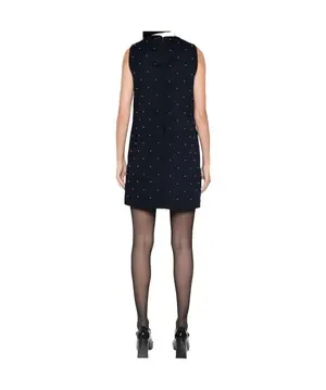 P.a.r.o.s.h Stud-embellished Sleeveless Dress - Navy