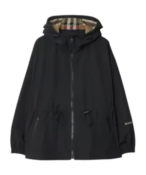Burberry Hooded Jacket With Drawstring Waist - Black