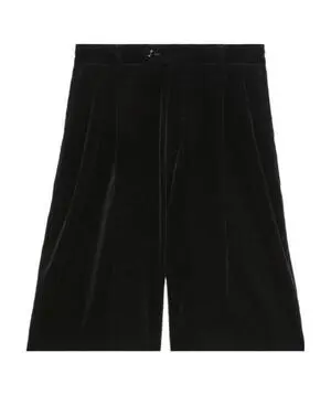 Gucci Stretch Corduroy Pleated Knee-length Shorts