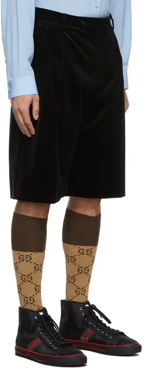 Gucci Stretch Corduroy Pleated Knee-length Shorts