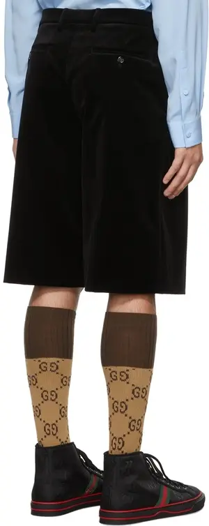 Gucci Stretch Corduroy Pleated Knee-length Shorts