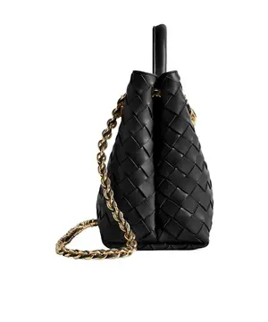 Bottega Veneta Andiamo Small Woven Tote Bag - Black