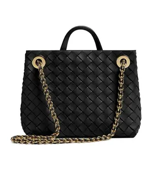 Bottega Veneta Andiamo Small Woven Tote Bag - Black