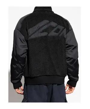 Dsquared2 Zip-up Fleece Jacket With Raised Lettering - Black